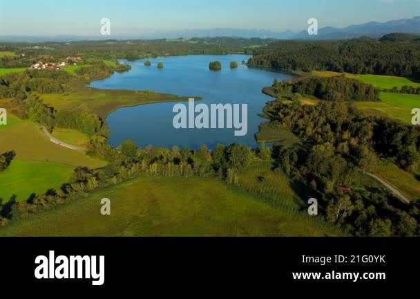 Seehamer See, See in Bayern, Deutschland Luftbild im Sommer. Aerial ...