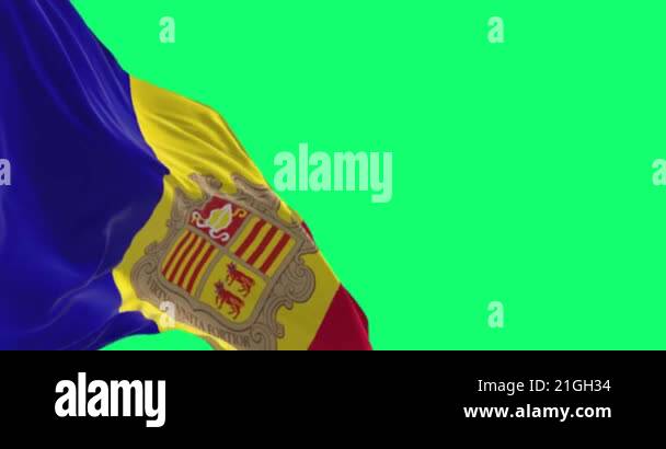 Panama national flags waving in the wind isolated on green background ...