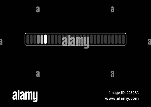 Loading progress bar downloading bar loading screen progress animation. Status bar on black ...