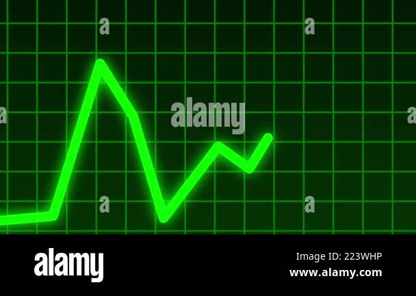 Animation of green graph icon illustrates data trends and analytics ...