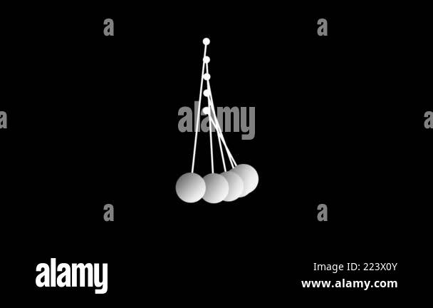 Animation of Newton cradle icon symbolizes the principles of momentum ...