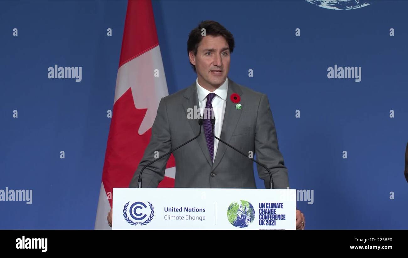 Archive footage of Canadian prime minister Justin Trudeau as he announces resignation Stock ...