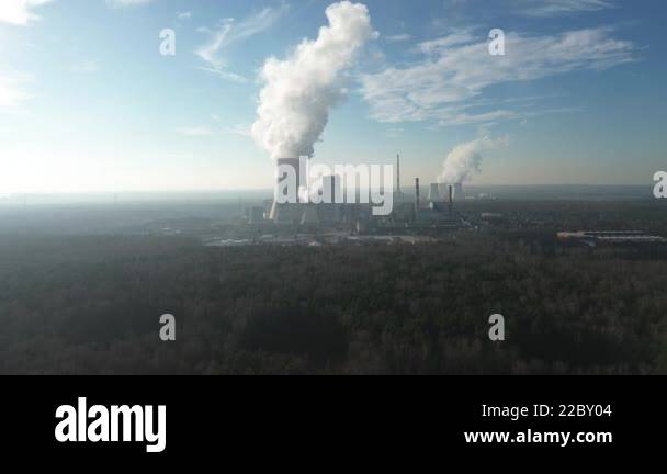 Industrial area with coal-fired power plant Stock Video Footage - Alamy