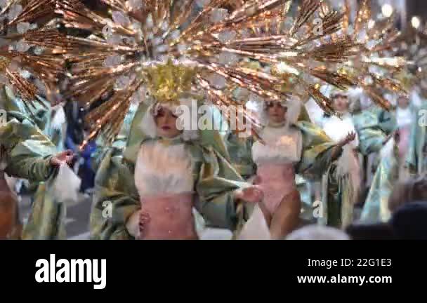 Spectacular Performance of Dancers in Sparkling Costumes with Elaborate ...