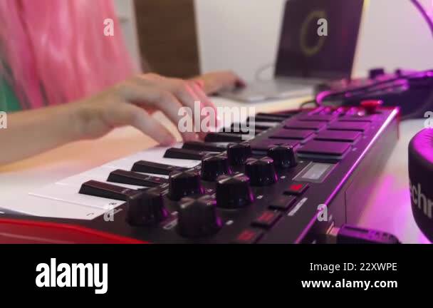 Beautiful young singer and modern musician broadcast from her home ...