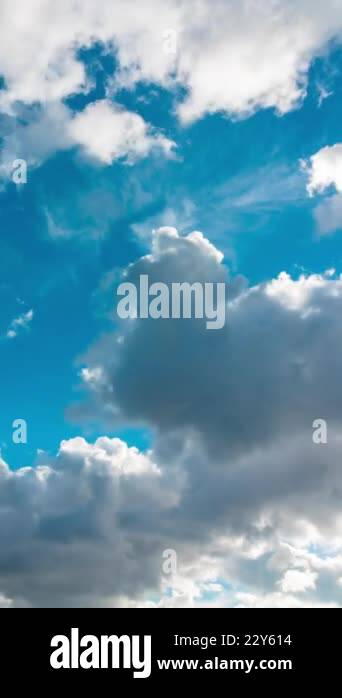 Clouds time lapse vertical video. Landscape or weather forecast ...