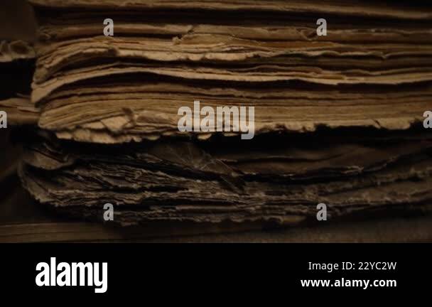 Macro view of saved medieval books with ancient writings. Religious ...