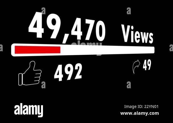 Counter increasing in social web with progress bar. media statistics ...