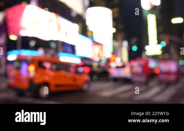 New York City Times Square, Manhattan Midtown Broadway street, USA. American NYC yellow taxi cab ...