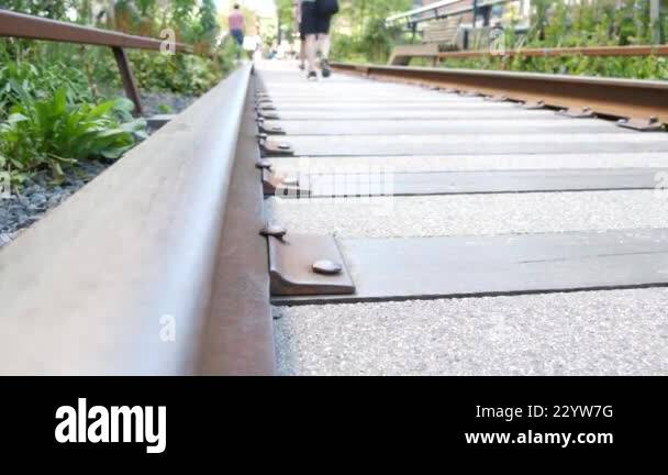 New York City High Line elevated greenway, Manhattan Midtown, USA ...