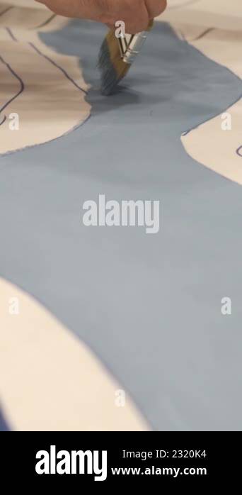 Image of hobby lovers to paint calligraphy curtains slow motion ...