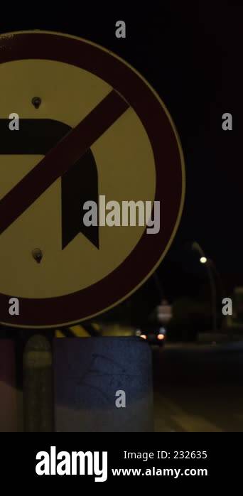 Image of reflective traffic signs that provide traffic control at night ...