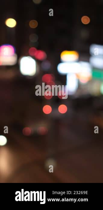 Citys Life In Night, dark hours view of unfocused lights, blurred ...