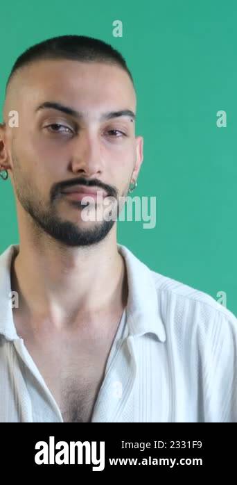 Man making dislike sign, teenager making a dislike sign with both hands ...