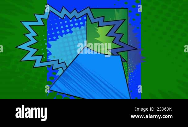 Green and Blue cartoon background animation, comic book backdrop video ...