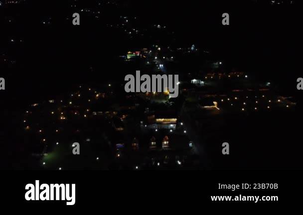 The drone view of Baturaden cityscape in Banyumas Regency, Central Java, Indonesia. It was taken ...