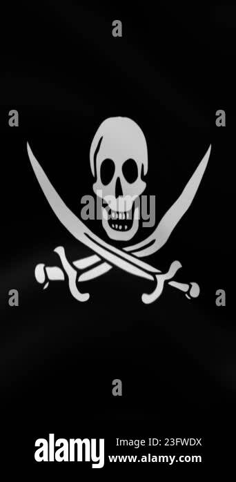 Jack Rackham Pirate Waving Flag in Vertical Orientation. Realistic Flag ...