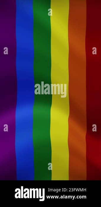 Rainbow LGBT Waving Flag in Vertical Orientation. Realistic Flag ...
