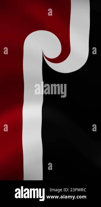 Tino Rangatiratanga Maori Waving Flag in Vertical Orientation ...