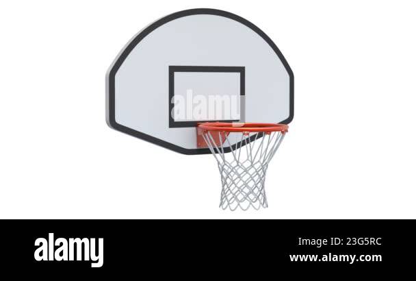 Camera rotation around basketball board with hoop and net - 3D ...