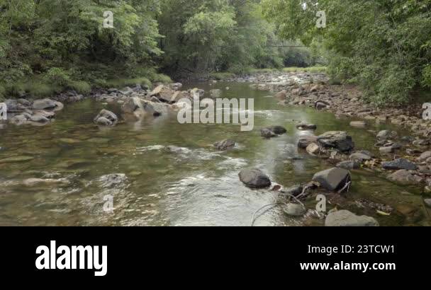 The river Rio Sao Miguel in Chapada dos Veadeiros in Brazil. The river ...