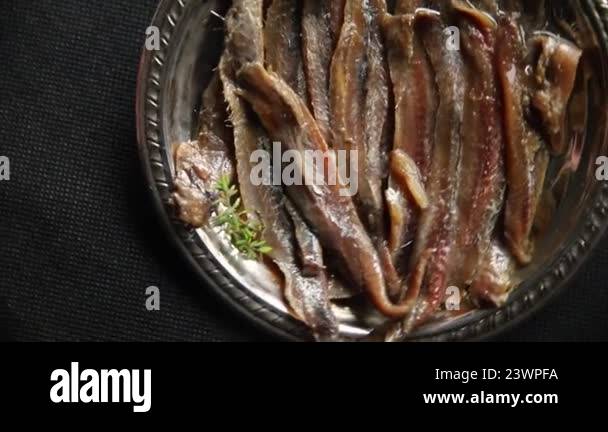 Anchovy fillet fish seafood snack aperitif fresh tasty food dish ...