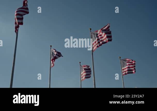 A magnificent and stunning array of American flags is waving proudly ...