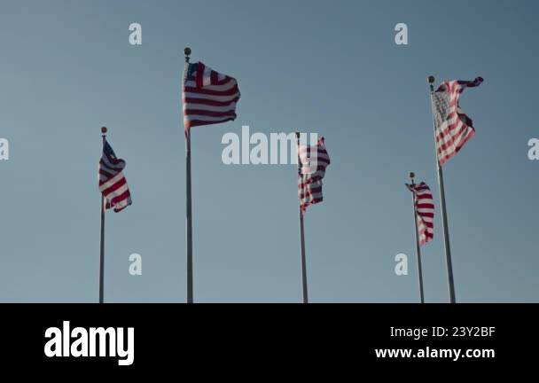 A magnificent and stunning array of American flags is waving proudly ...