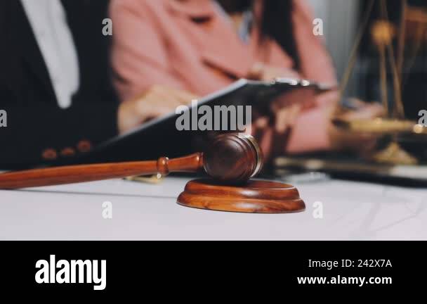 judge vel and justice scale in courtroom Stock Video Footage - Alamy