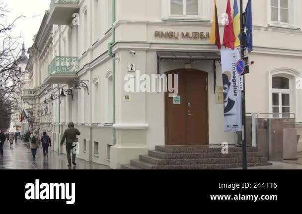 Vilnius, Lithuania - 29th november, 2024: street view entrance to Money ...