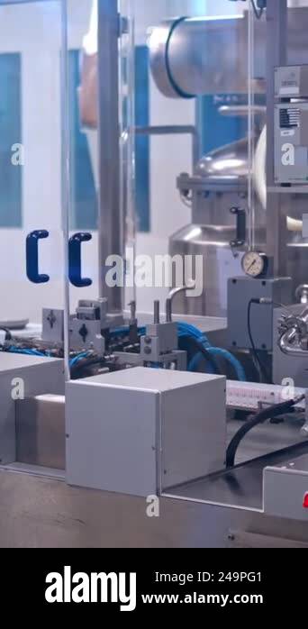 Production of pills. Automatic industry of making tablets. Robotic ...
