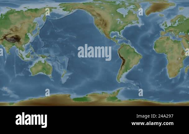 Eastern Pacific Ocean. Location diagram on a pale colored elevation map ...