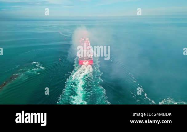 June 8 2024 Miami Beach Florida Aerial View Cruise Ship Valiant