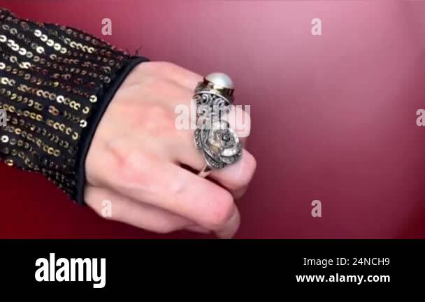 Antique Rings Vintage Jewelry Spotlight Promotional Content Stock