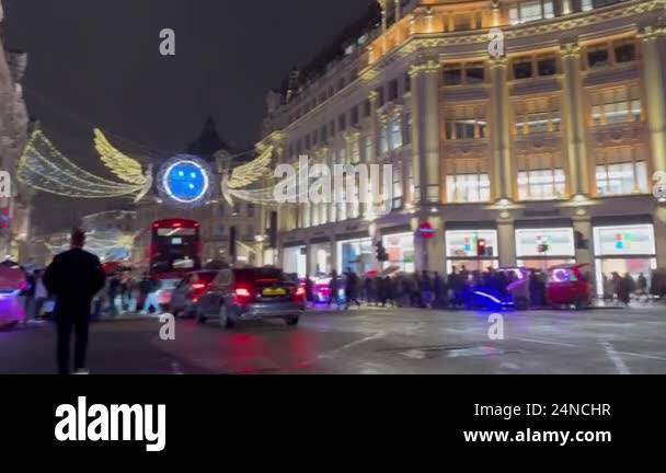 London, UK - December 3, 2024: The intersection near Piccadilly Circus ...