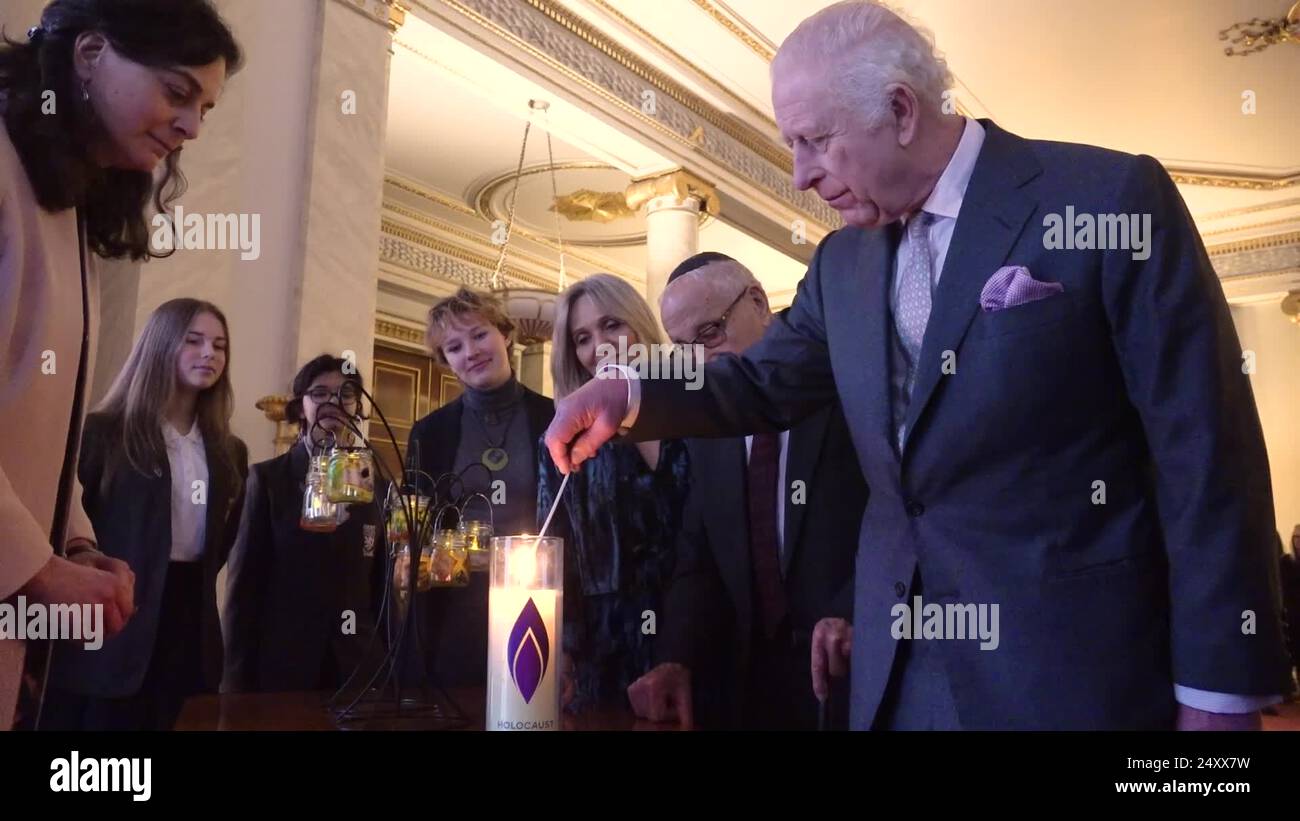 King meets with Holocaust survivor Manfred Goldberg at Buckingham ...