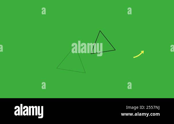 Looping video animation arrow and triangle moving on green screen ...