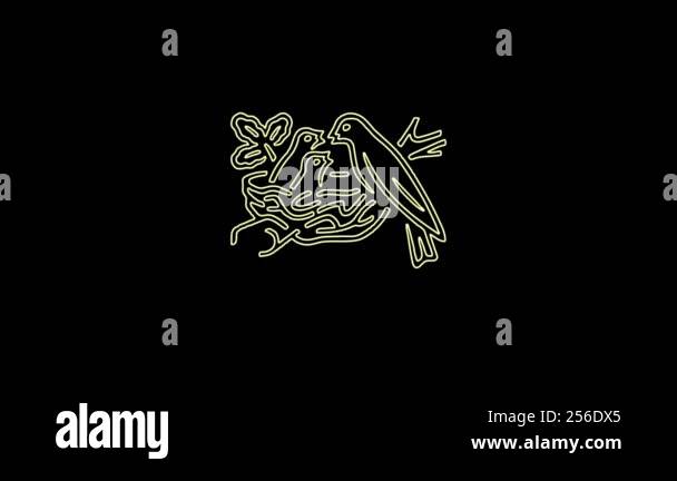 vector illustration of a logo with a black background Stock Video ...