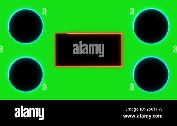 Rectangle glowing colorful shape, sun flame neon geometric animation ...