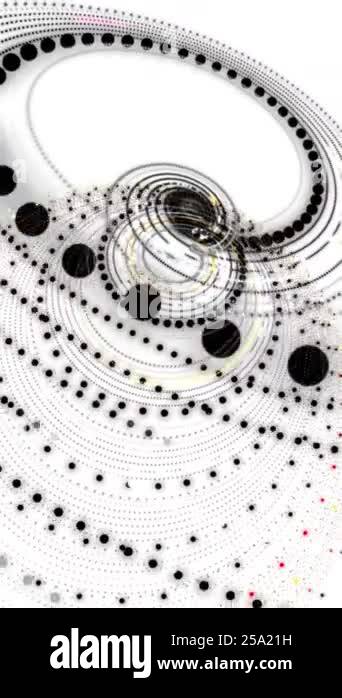 Fantastic vertical video animation with particle stripe object in slow ...