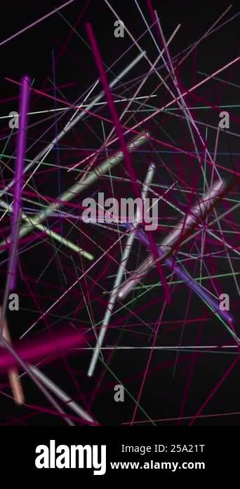 Fantastic vertical video animation with stripe objects in slow motion ...