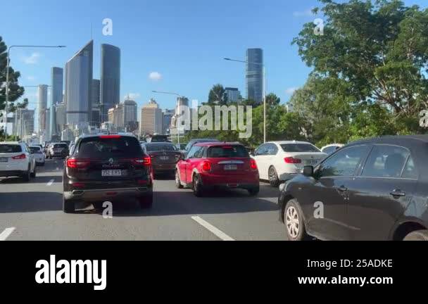BRISBANE, QLD - DEC 12 2024:Heavy traffic in Brisbane Queensland ...