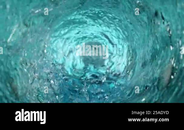 Super Slow Motion of Rotating Water in Twister Shape . Filmed on High ...