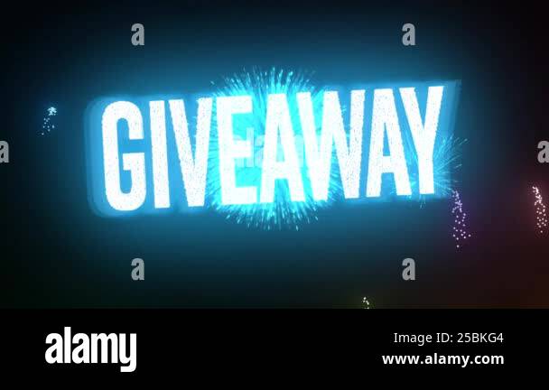 Giveaway Text Written with Fireworks Promotion ad for social medias ...