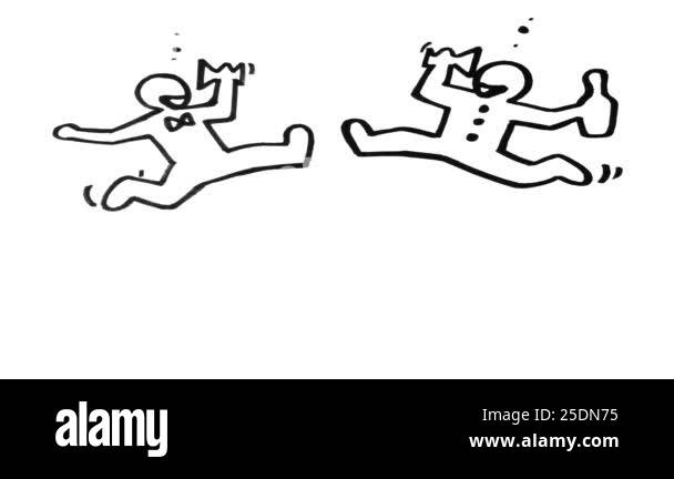 Party white animated drawings over white screen Stock Video Footage - Alamy