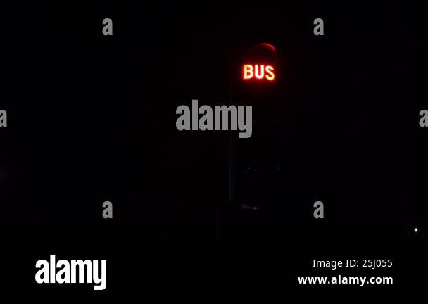 Bus stop lights, green orange and red. High quality 4k footage Stock ...