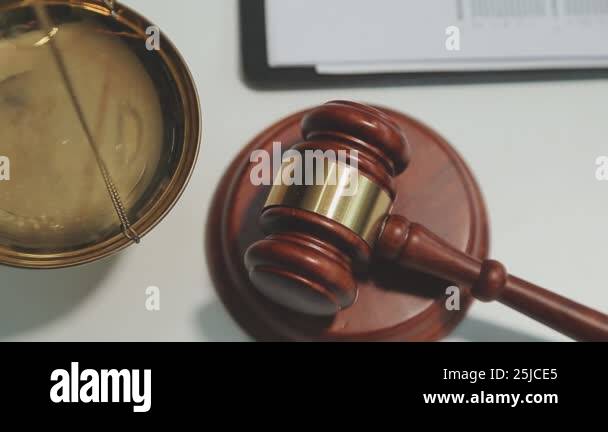 legal law office concept. gavel and pen Stock Video Footage - Alamy