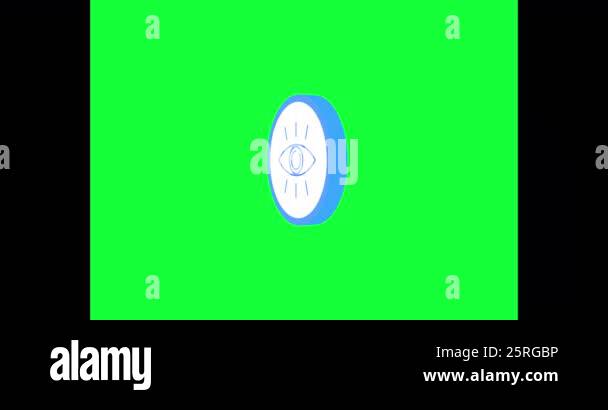 Animated icon about vision. Animated Icon On Green Screen Stock Video ...
