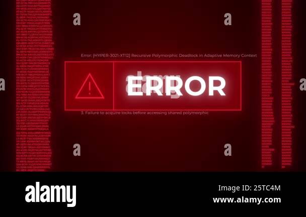 CGI template of red error message with exclamation mark on computer ...