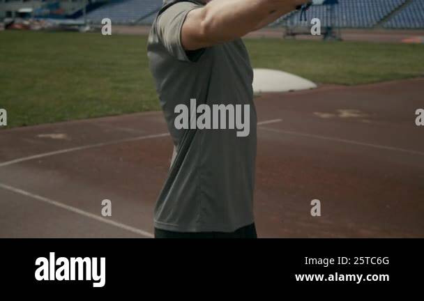 Medium side shot of determined young man with limb difference, missing ...